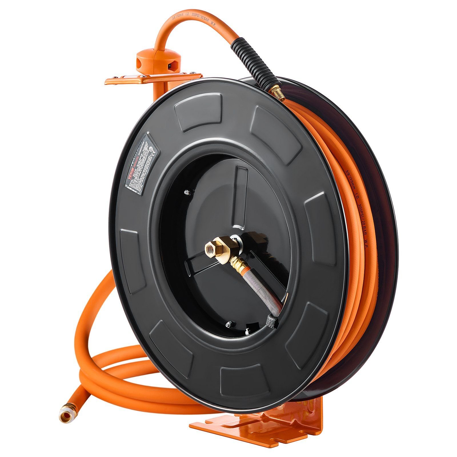 VEVOR Retractable Air Hose Reel 3/8 IN x 100 FT Rubber Air Hose Reel ...